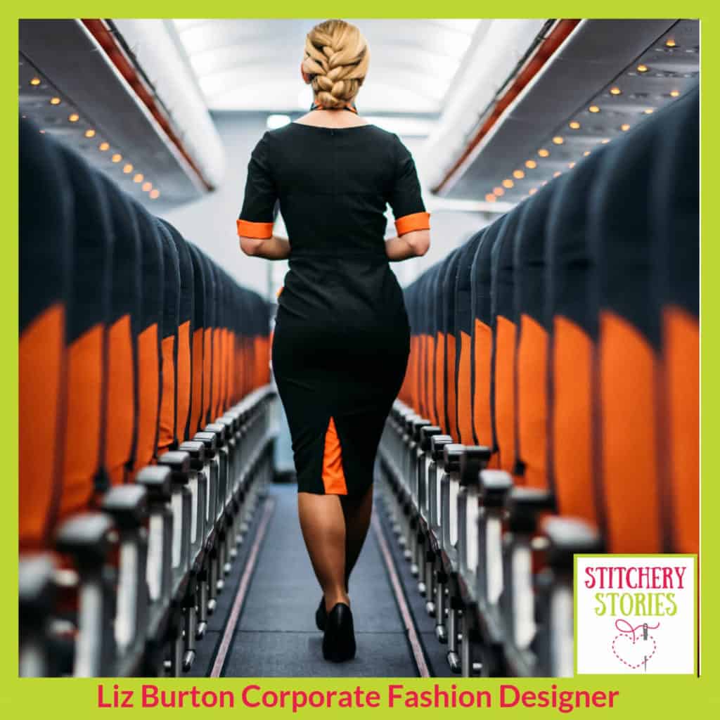 EasyJet cabin crew uniform_ Liz Burton Stitchery Stories Podcast Guest ...